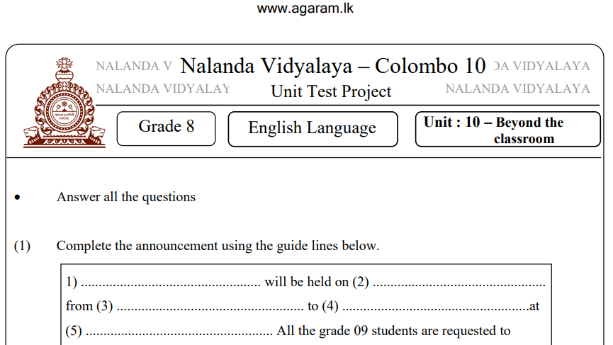 Grade 8 English Exam Papers With Answers Pdf 2022 - Infoupdate.org